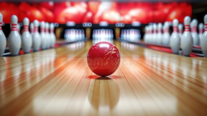 Bowling Strike Hit with Fire Explosion. Concept of Success and Win ...