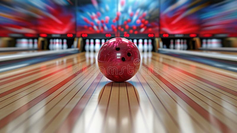 Bowling Strike Hit with Fire Explosion. Concept of Success and Win ...