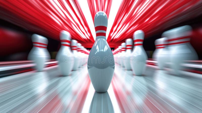 Bowling Strike Hit with Fire Explosion. Concept of Success and Win ...