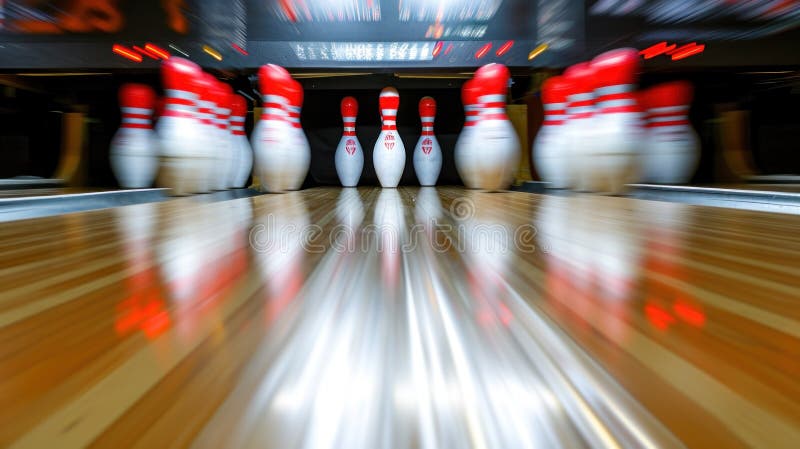 Bowling Strike Hit with Fire Explosion. Concept of Success and Win ...