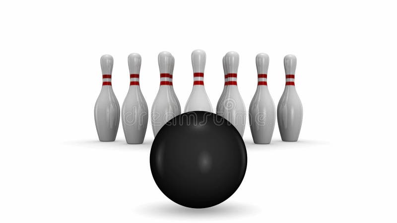 Bowling Pin Strike 3d Animation. Stock Video - Video of bowling, shape ...