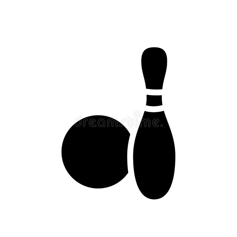 Bowling Symbol Flat Black Icon Vector Illustration Stock Vector ...