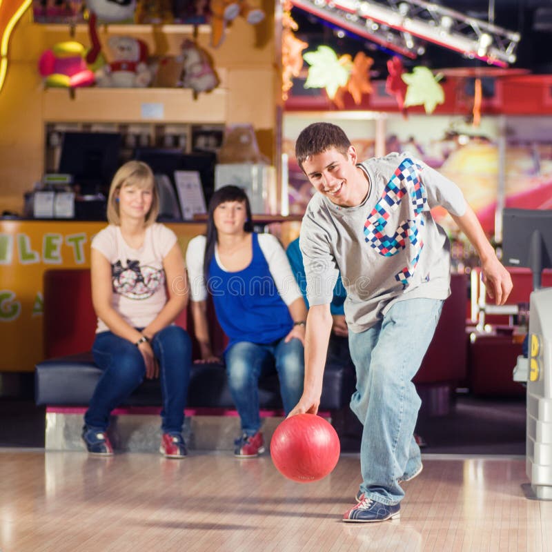Bowling stock image. Image of teenagers, bowling, friends - 35952953