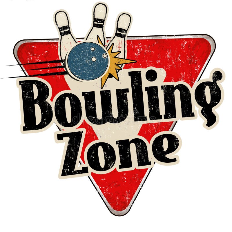 Bowling Zone Vintage Rusty Metal Sign Stock Illustrations – 5 Bowling ...