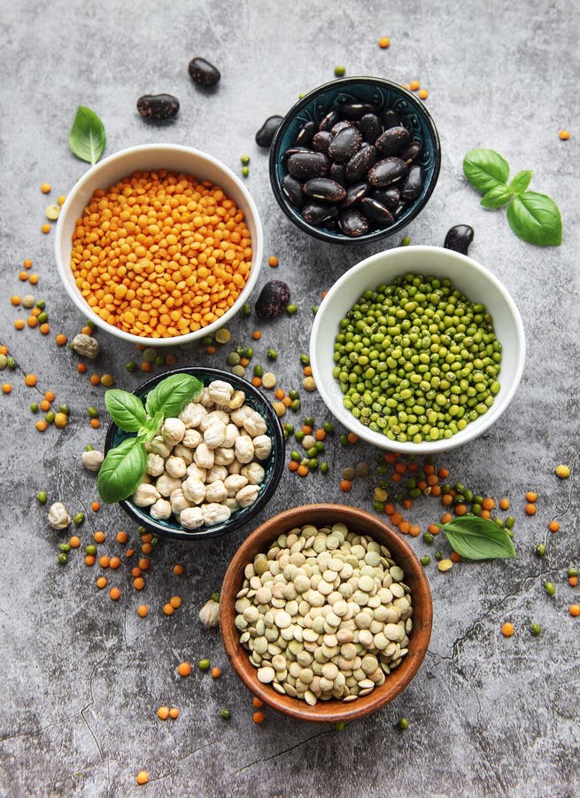 Bowls with Different Types of Legumes Stock Photo - Image of legume ...
