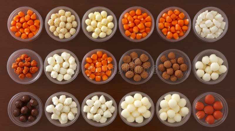 Bowls Filled with a Diverse Range of Colorful Snacks are Ready To Be ...