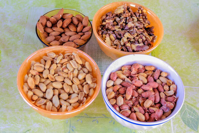 Bowls nuts stock image. Image of bowls, baked, delicious - 57415005