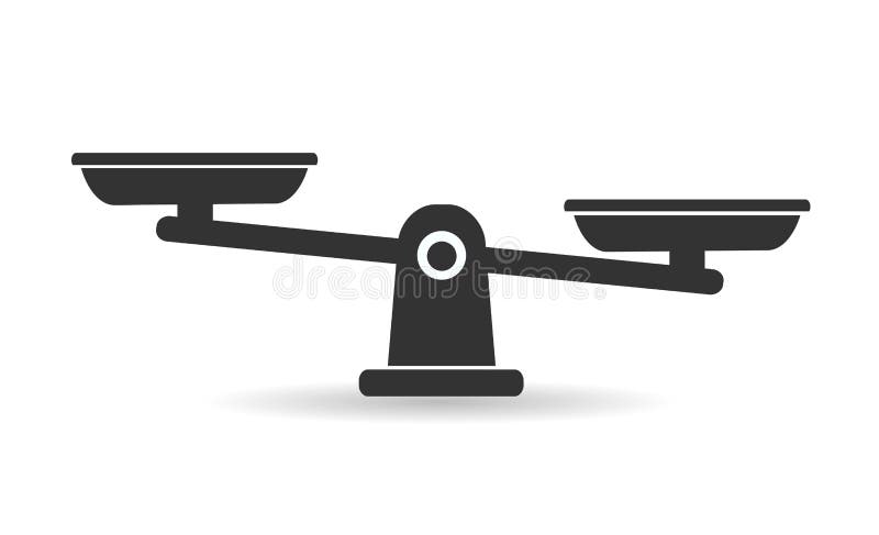 Bowls of Scales in Balance, an Imbalance of Scales. Black Icons Stock ...