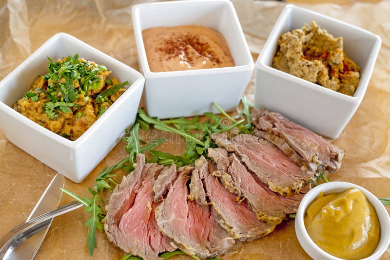 FRESH VARIETY of APPETIZERS SET Stock Photo - Image of knife, bowls ...