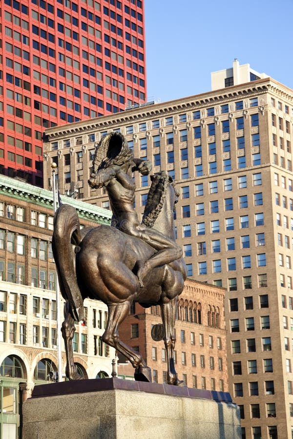 The Bowman Bronze Equestrian Statue in Chicago Editorial Stock Photo ...