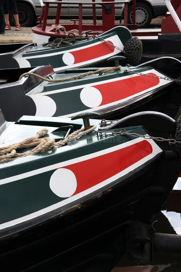 Bows of Narrowboats stock photo. Image of waterways, narrowboat - 6058084