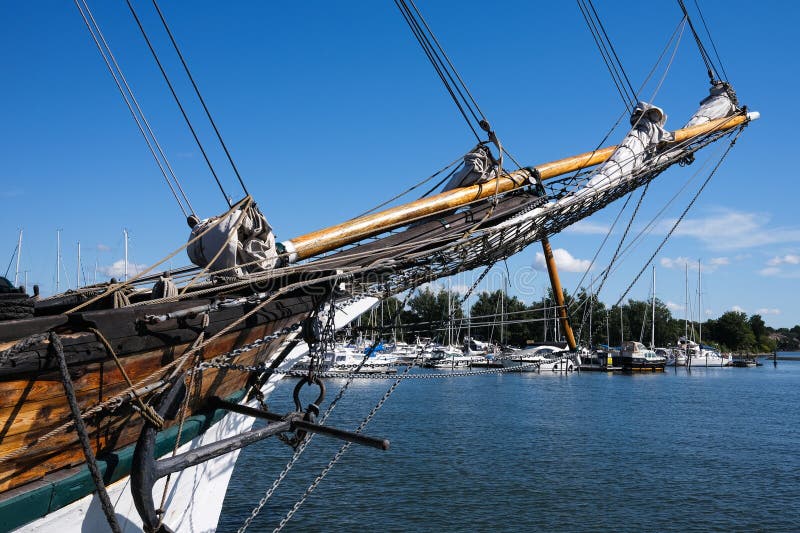 Bowsprit on an Old Sailing Boat Stock Photo - Image of boat, ankor ...