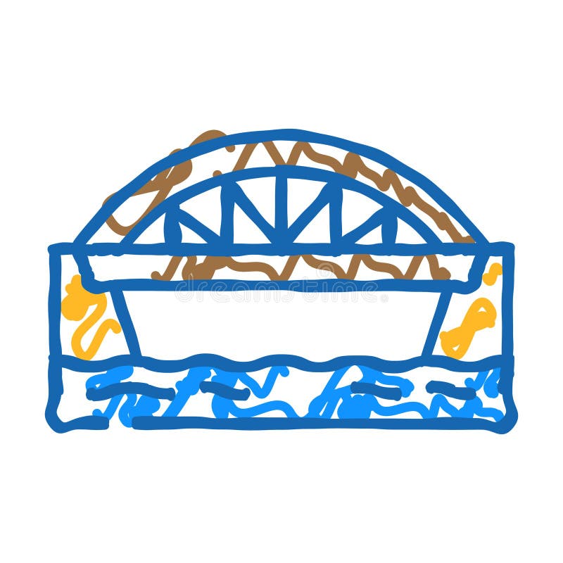 Bowstring Bridge Icon Doodle Illustration Stock Vector - Illustration ...