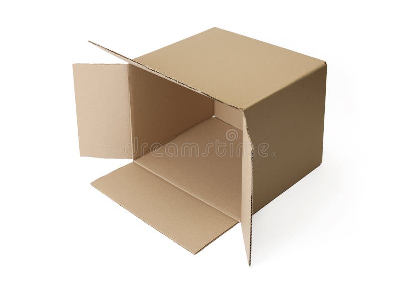 Open cardboard box stock photo. Image of white, open - 10702636