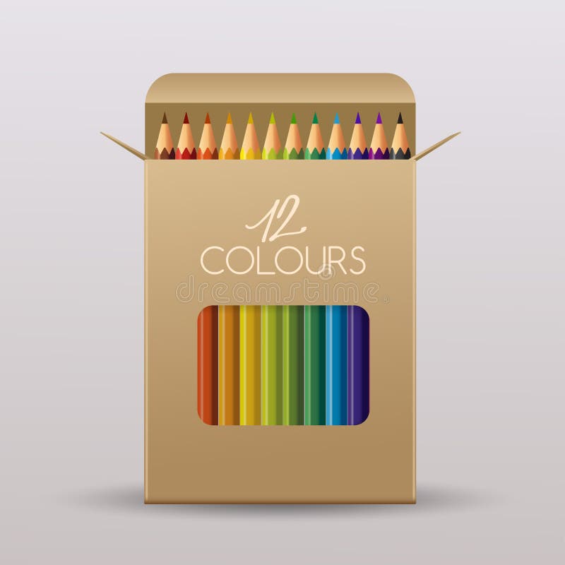 Colored Pencil Packaging : Paper Box : Vector Illustration Stock Vector ...