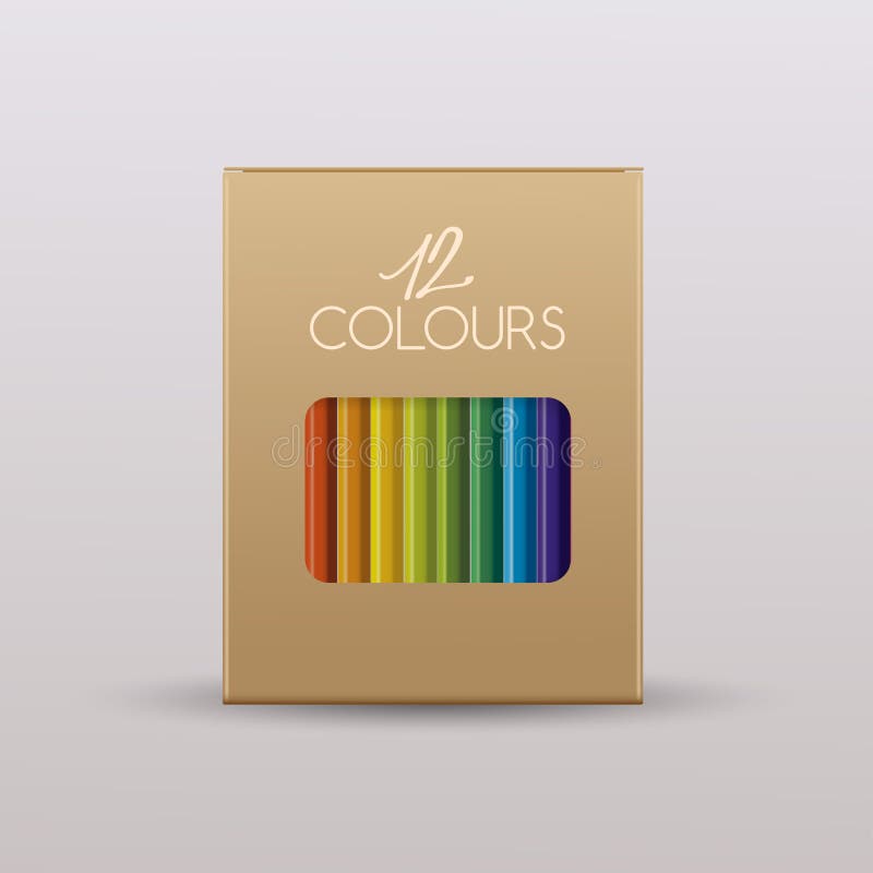 Colored Pencil Packaging : Paper Box : Vector Illustration Stock Vector ...