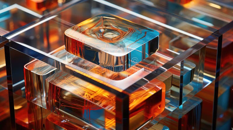 Abstract Boxes Technology Connect for Concept Design 3D Render Stock ...