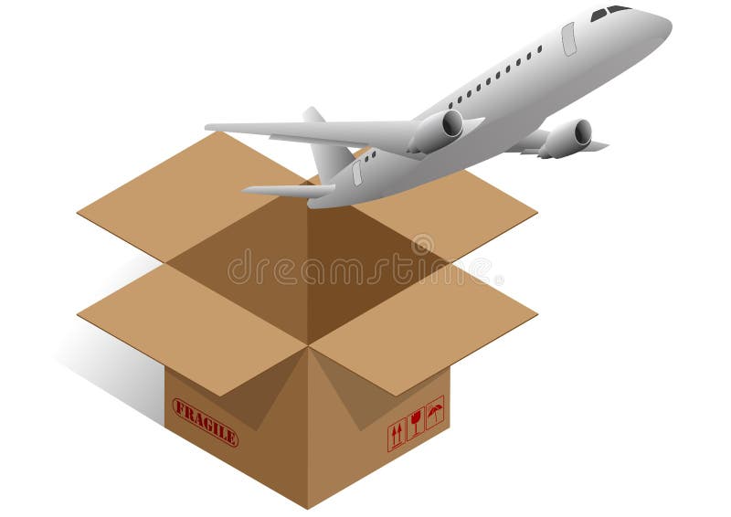 Box airplane stock vector. Illustration of storage, blank - 25631858