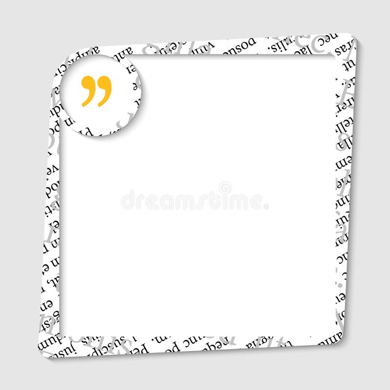 Text Box for Any Text with Quotation Mark Stock Vector - Illustration ...