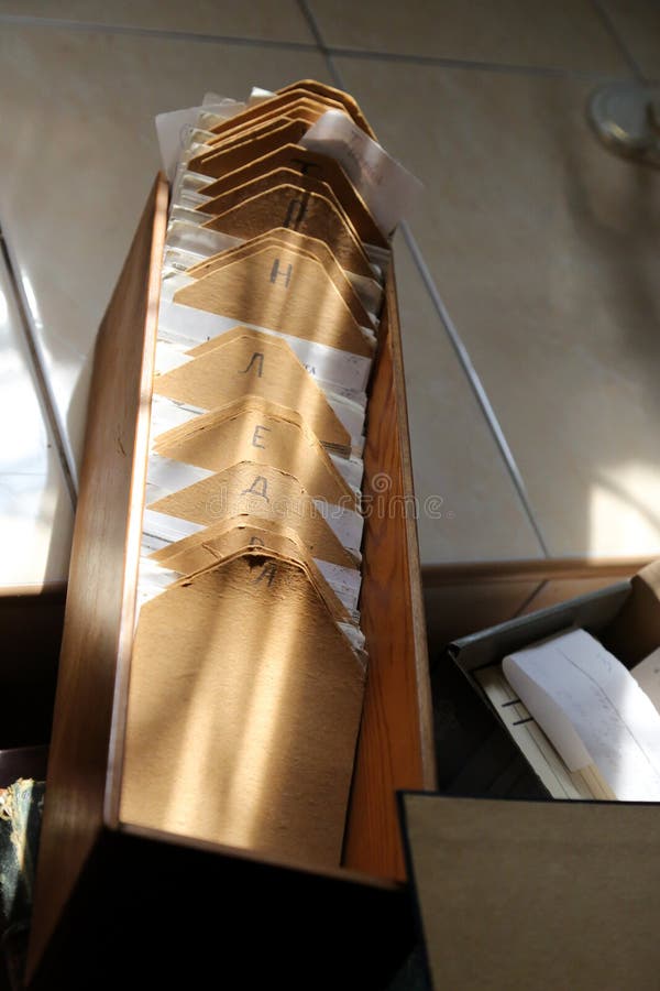 The Box for the Archive of Documents. Old Box in the Archive. Stock ...