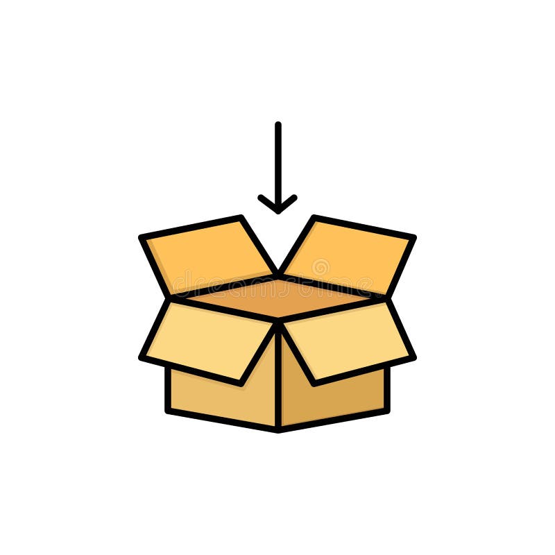 Box, Arrow, Shipping, Education Flat Color Icon. Vector Icon Banner ...