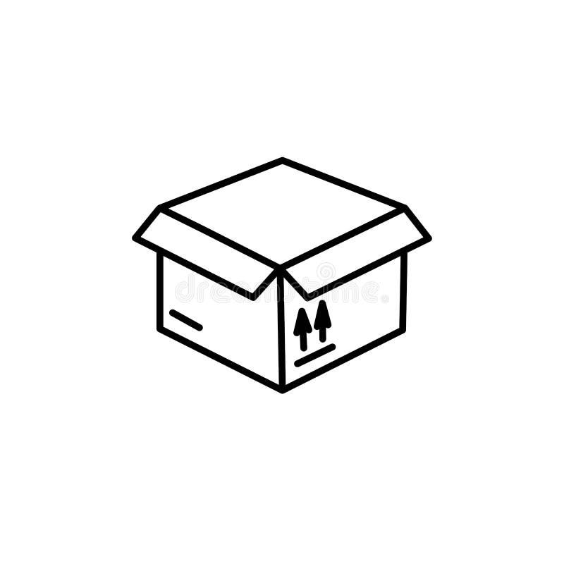 Box with Arrow Up Inward, Incoming Loading Icon Thin Line for Web and ...