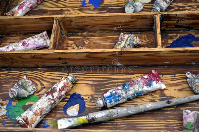 Box of Art Supplies stock photo. Image of green, design - 12657942