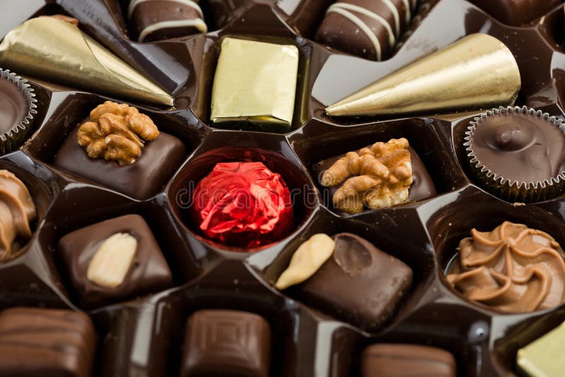 Box of Assorted Chocolates stock photo. Image of variety - 41406634