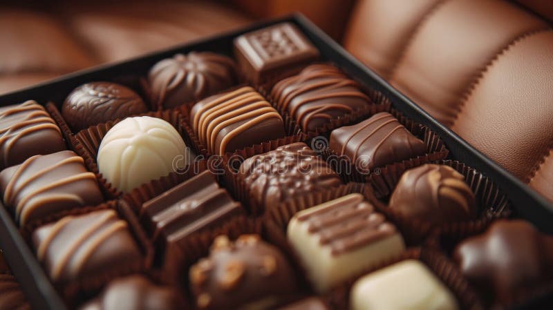 Box Assorted Chocolates Various Designs Flavors Stock Photos - Free ...