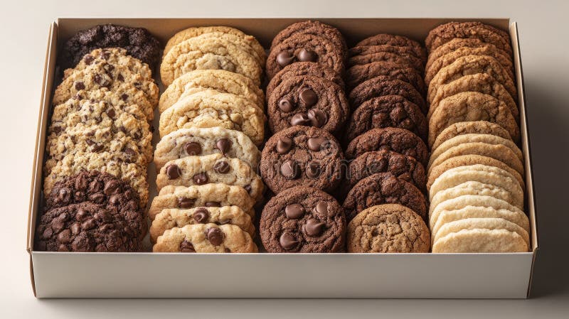 A Box of Assorted Cookies with Different Flavors and Textures. Stock ...