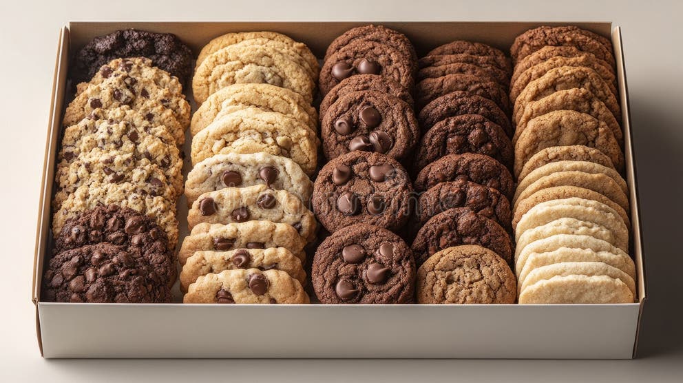 A Box of Assorted Cookies with Different Flavors and Textures. Stock ...