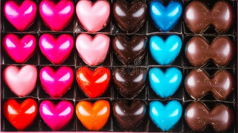 Assorted Heart Shaped Chocolates Various Colors Stock Photos - Free ...