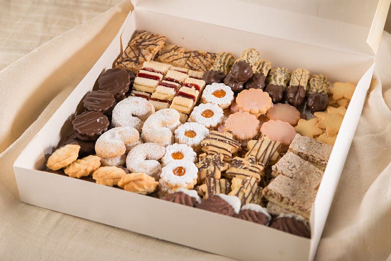 Box of Assorted Snacks and Treats Open on a Table Perfect for Christmas ...