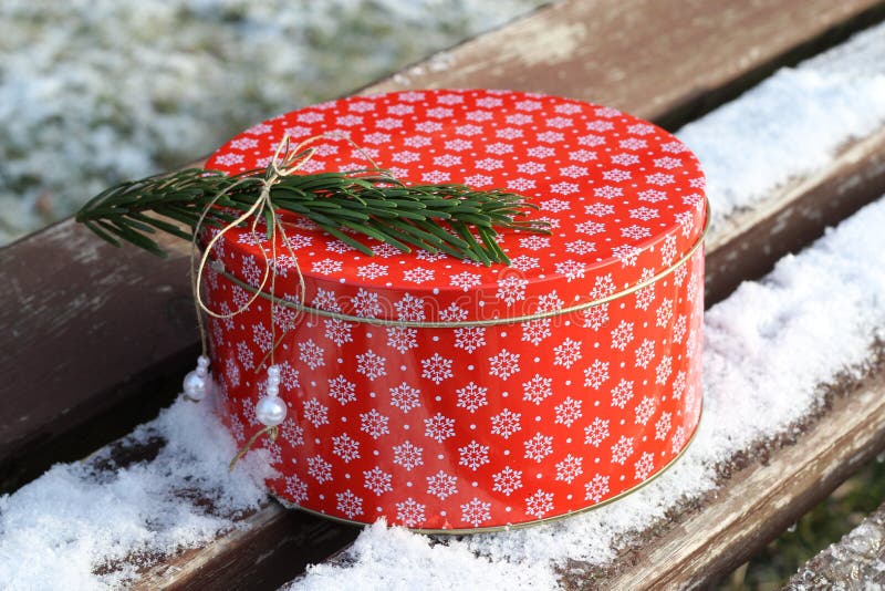 Box with Biscuits on the Bench Stock Photo - Image of background ...