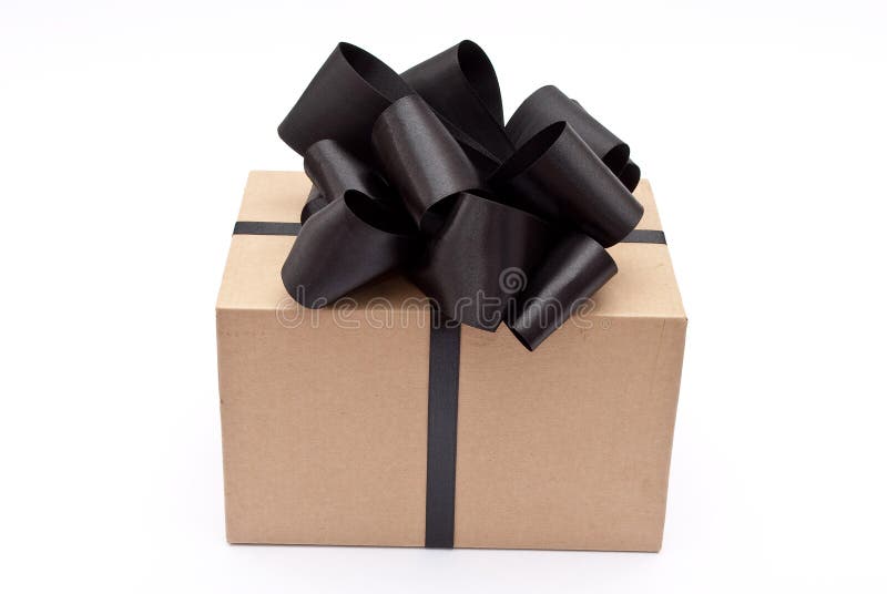 Box with black bow stock photo. Image of corrugated, paper - 16837122