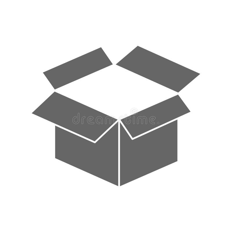 Box Black Shape Icon. Open Box Outline Vector Illustration Stock Vector ...