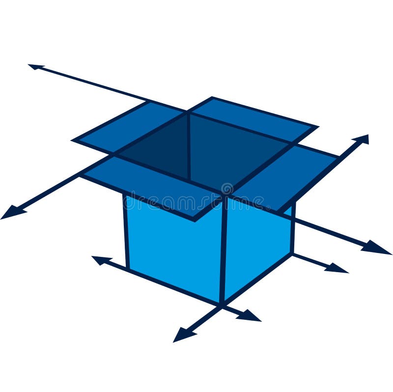 Box in Blue with Arrows Outside Its Lines Stock Illustration ...