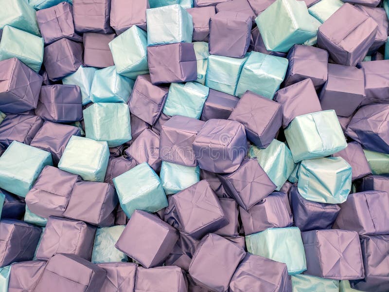 Box among Blue Boxes on Light Blue Background. Minimal Flat Lay Contept ...