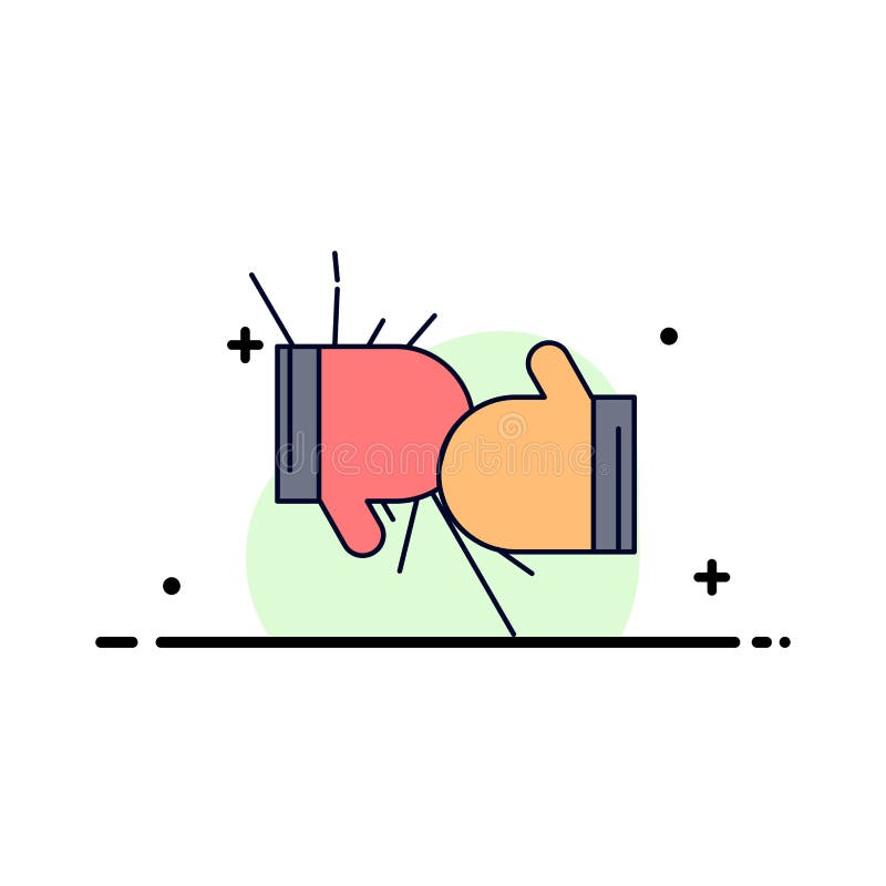 Box, Boxing, Competition, Fight, Gloves Flat Color Icon Vector Stock ...