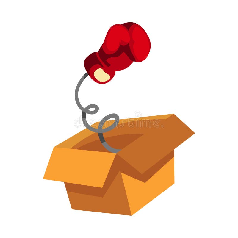 Box with a boxing glove stock vector. Illustration of gift - 273095929
