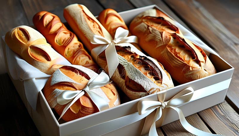 A box of breads stock illustration. Illustration of loaves - 353136817