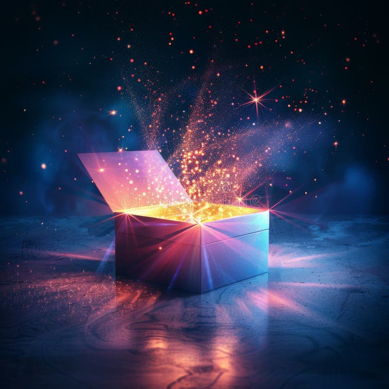 A Box with a Bright Light Shining on it Stock Photo - Image of ...