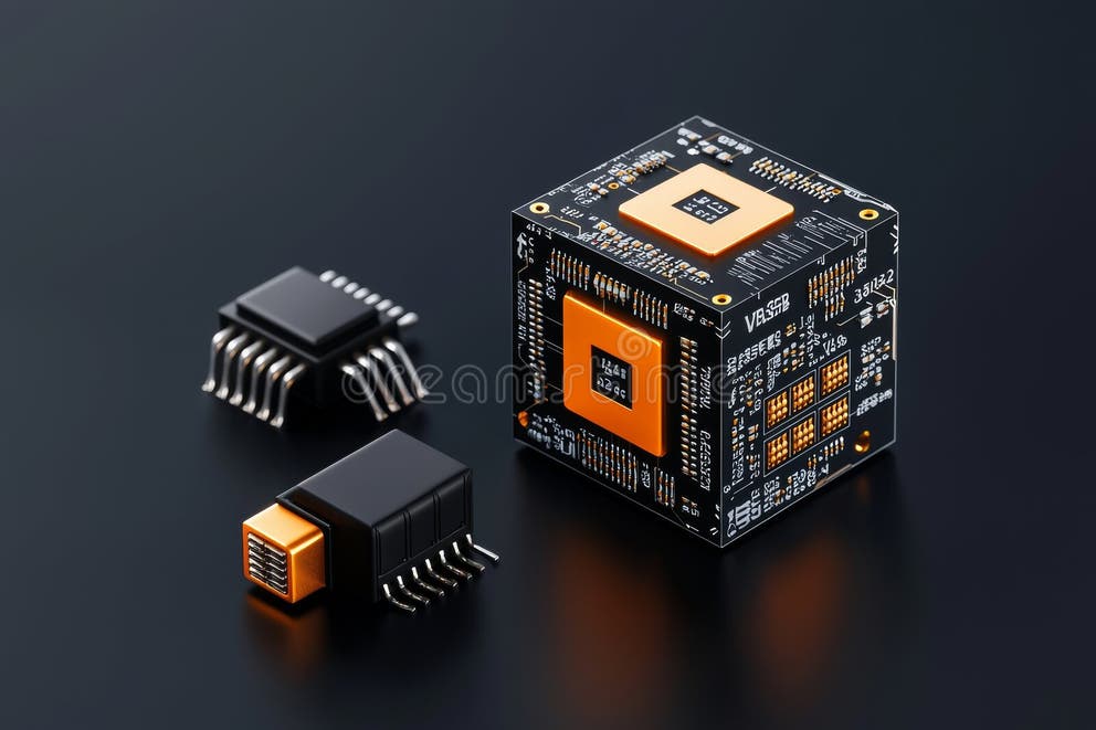 Box with Bright Squares. Smart Code. Energy Effect. Big Data. Digital ...