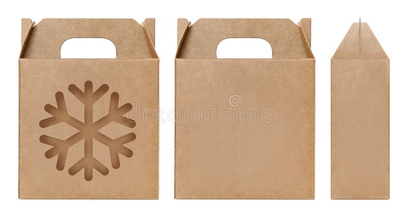 Brown Box Window Shape Cut Out Packaging Template, Empty Box Cardboard ...