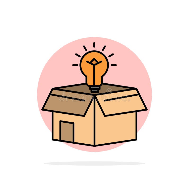 Box, Business, Idea, Solution, Bulb Abstract Circle Background Flat ...