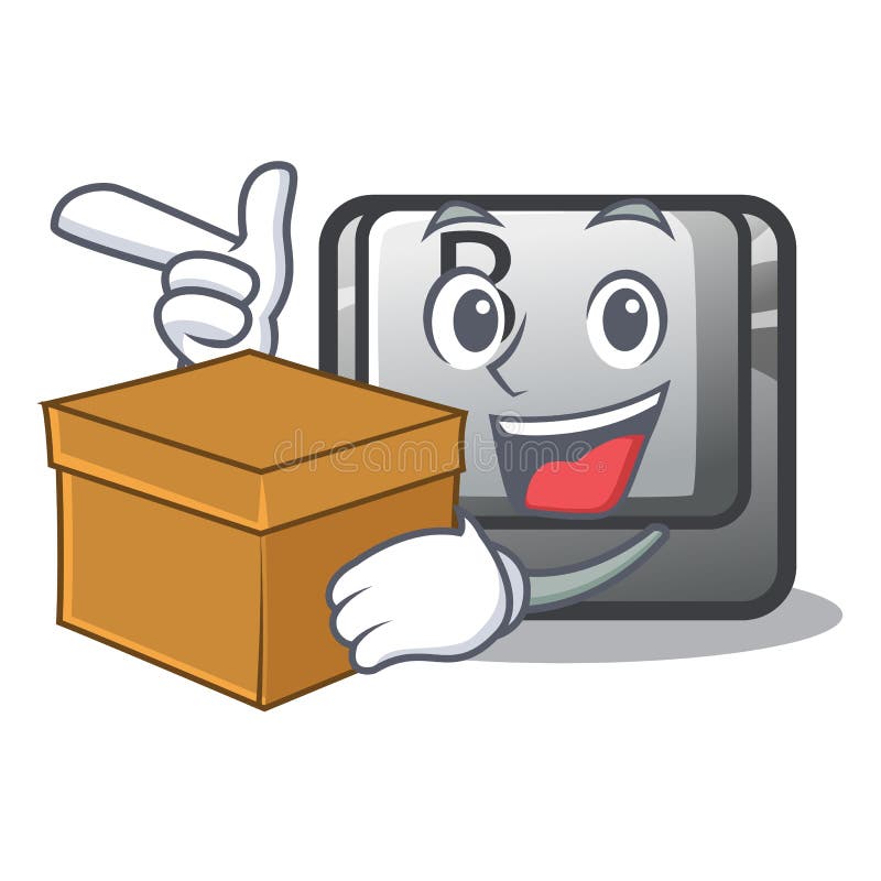 With Box Button B Isolated with the Cartoon Stock Vector - Illustration ...