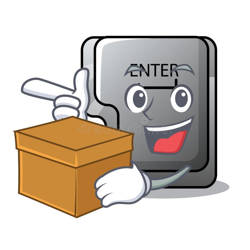 With Box Button Enter on a Keyboard Character Stock Vector ...