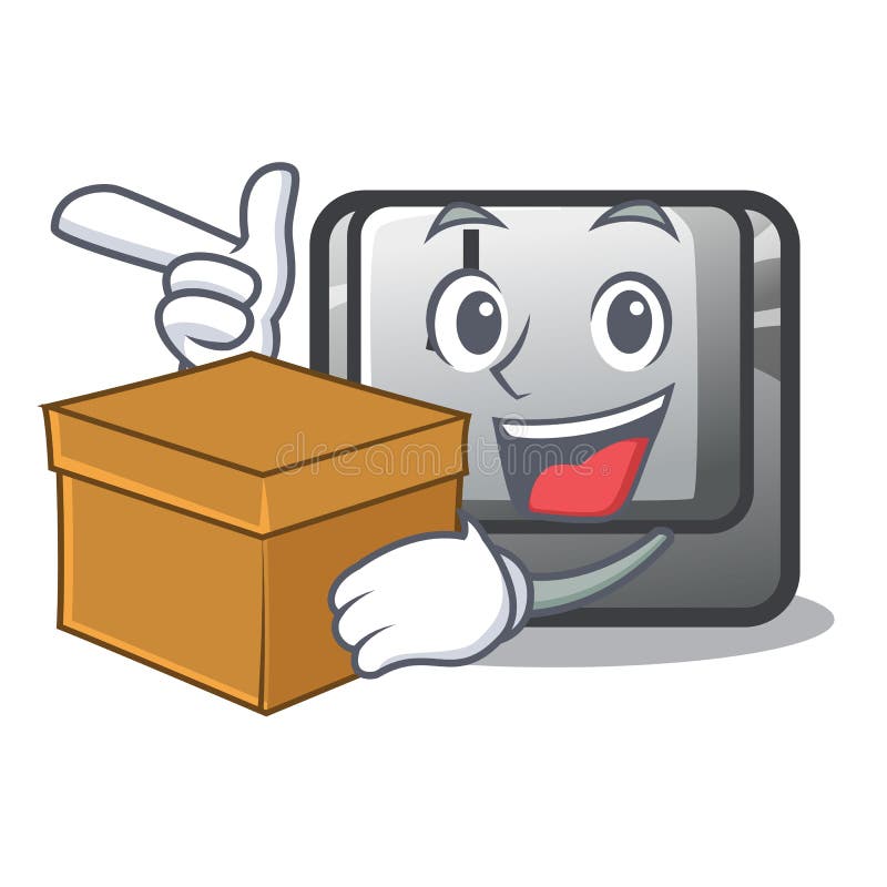 With Box Button J Isolated in the Cartoon Stock Vector - Illustration ...
