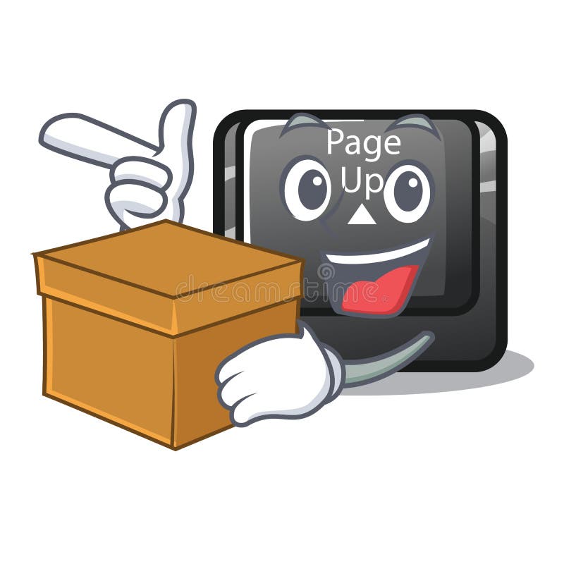 With Box Button Page Up Isolated with Character Stock Vector ...