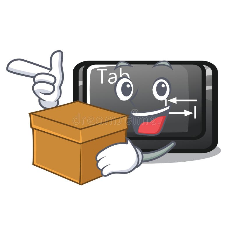With Box Button Tab in the Shape Cartoon Stock Vector - Illustration of ...